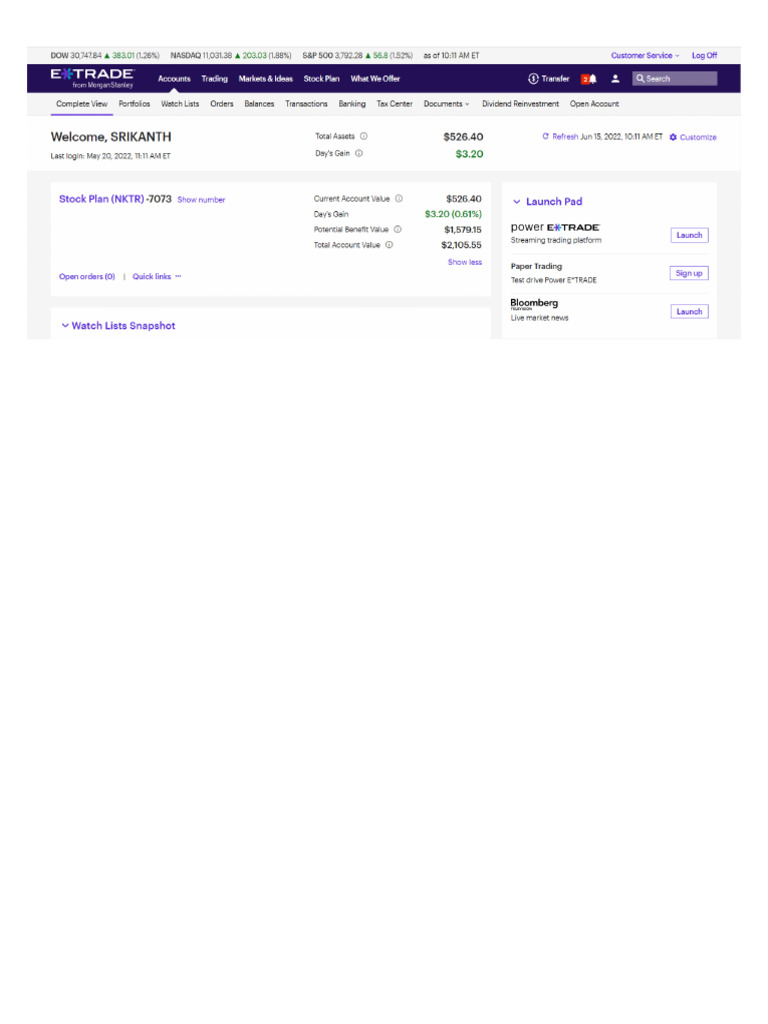 ETRADE Screenshot | PDF
