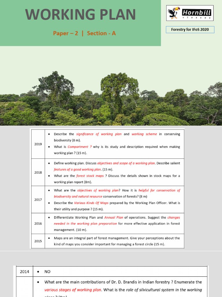 Working plan | PDF | Forests | Landscape