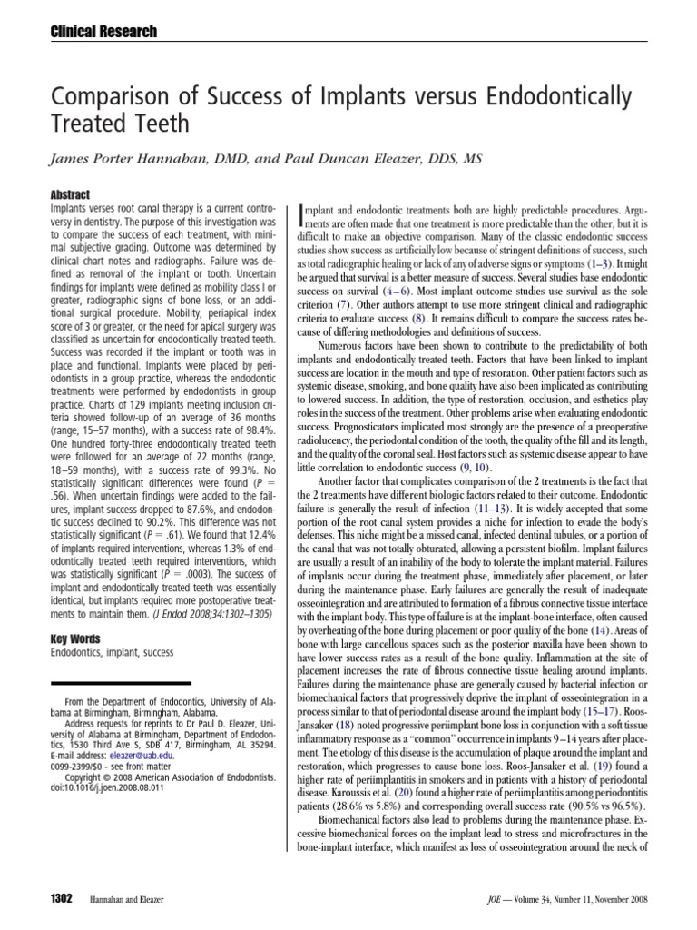 imp.vs.endo | PDF | Dental Implant | Periodontology