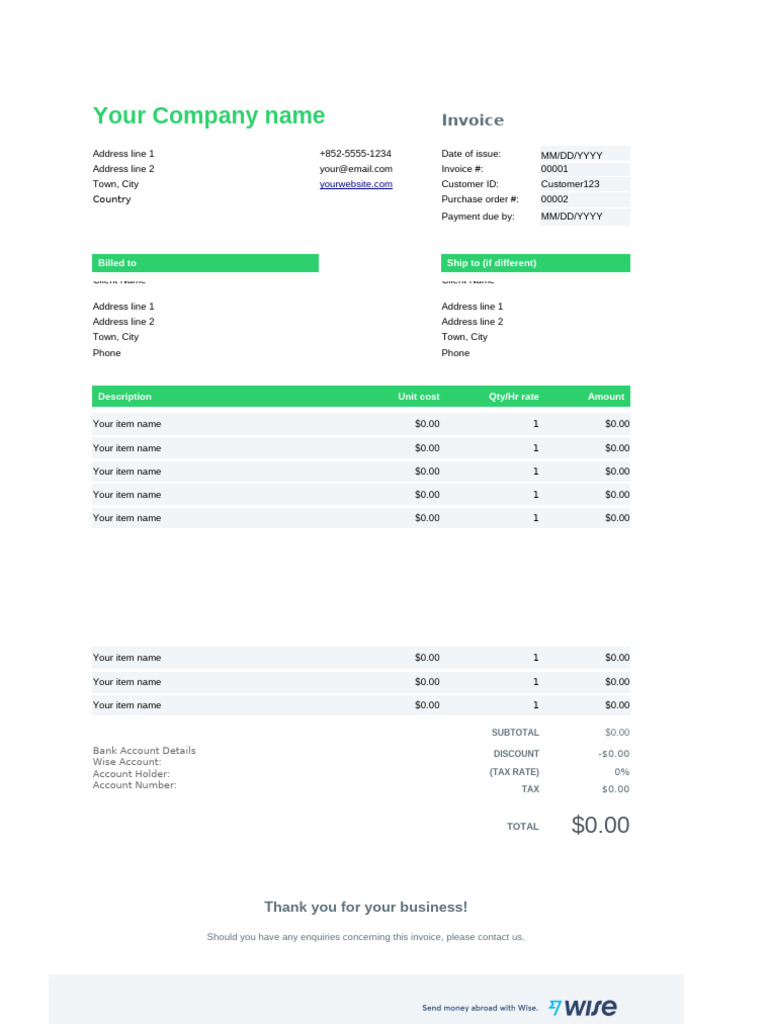 Images - HK Invoice Template Excel | PDF