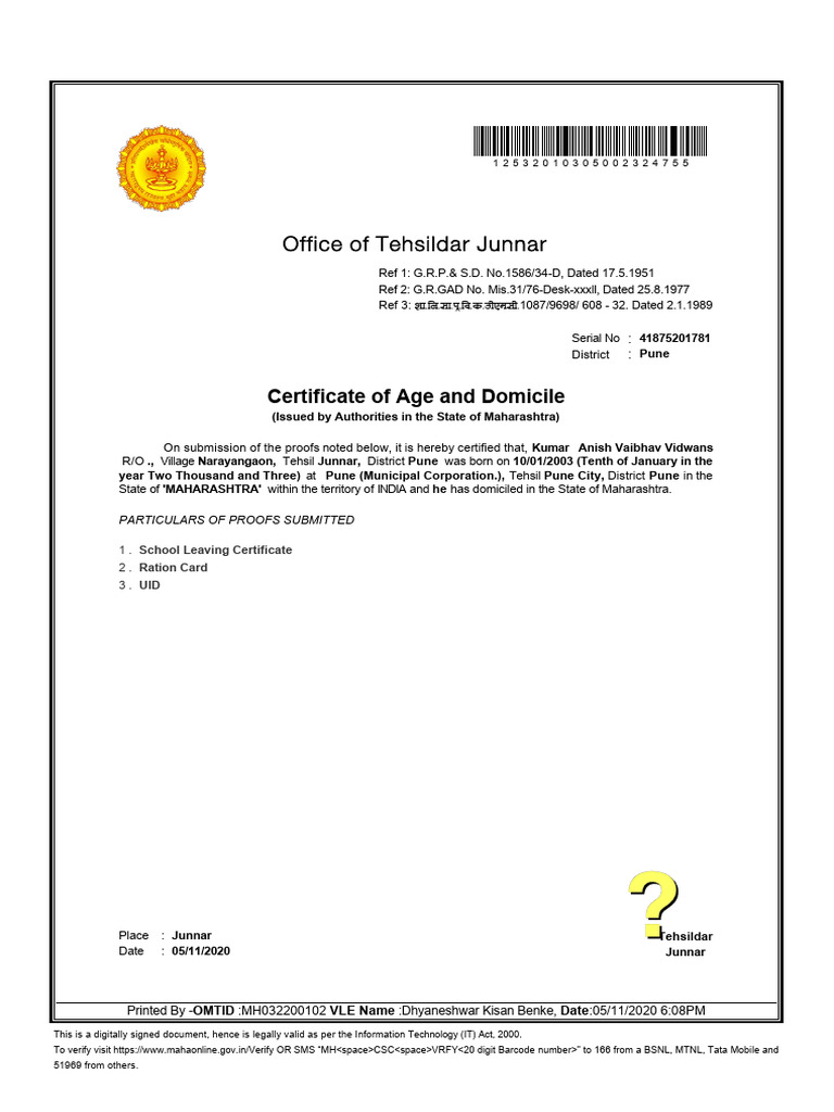 4 Domicile Certificate | PDF