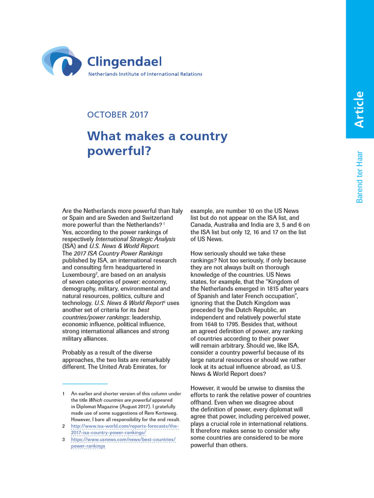 What Makes A Country Powerful 3e Proef | PDF | Netherlands | The United ...
