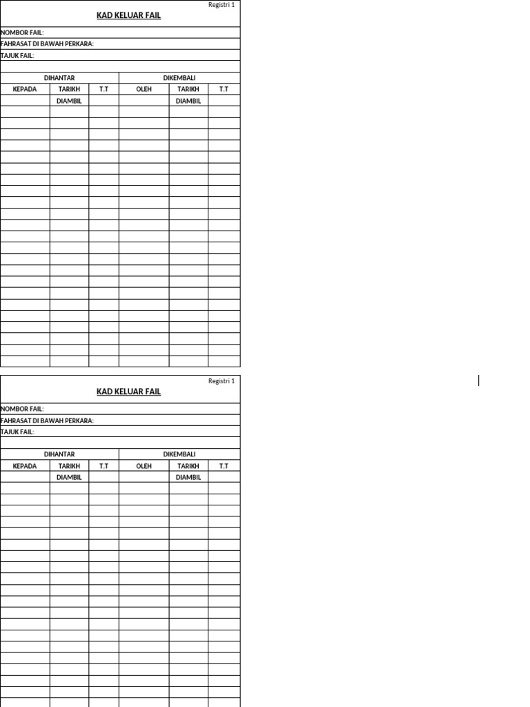 Kad Keluar Masuk Fail | PDF