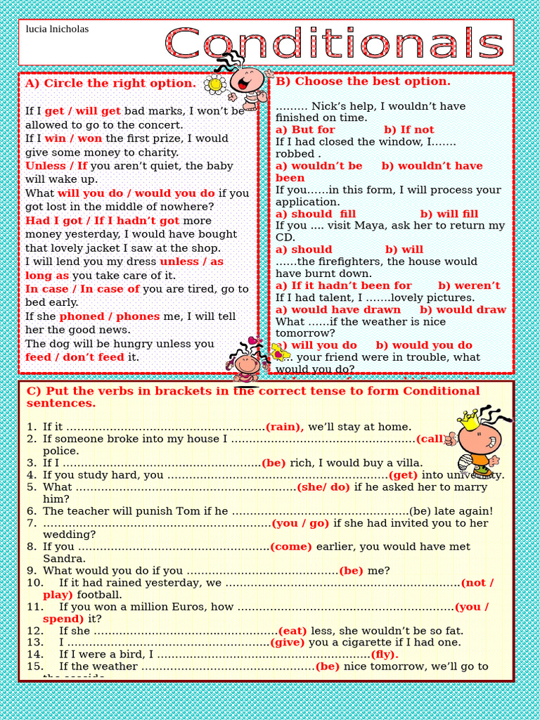Conditional Sentences Practice Exercises | PDF | Linguistics | Language ...
