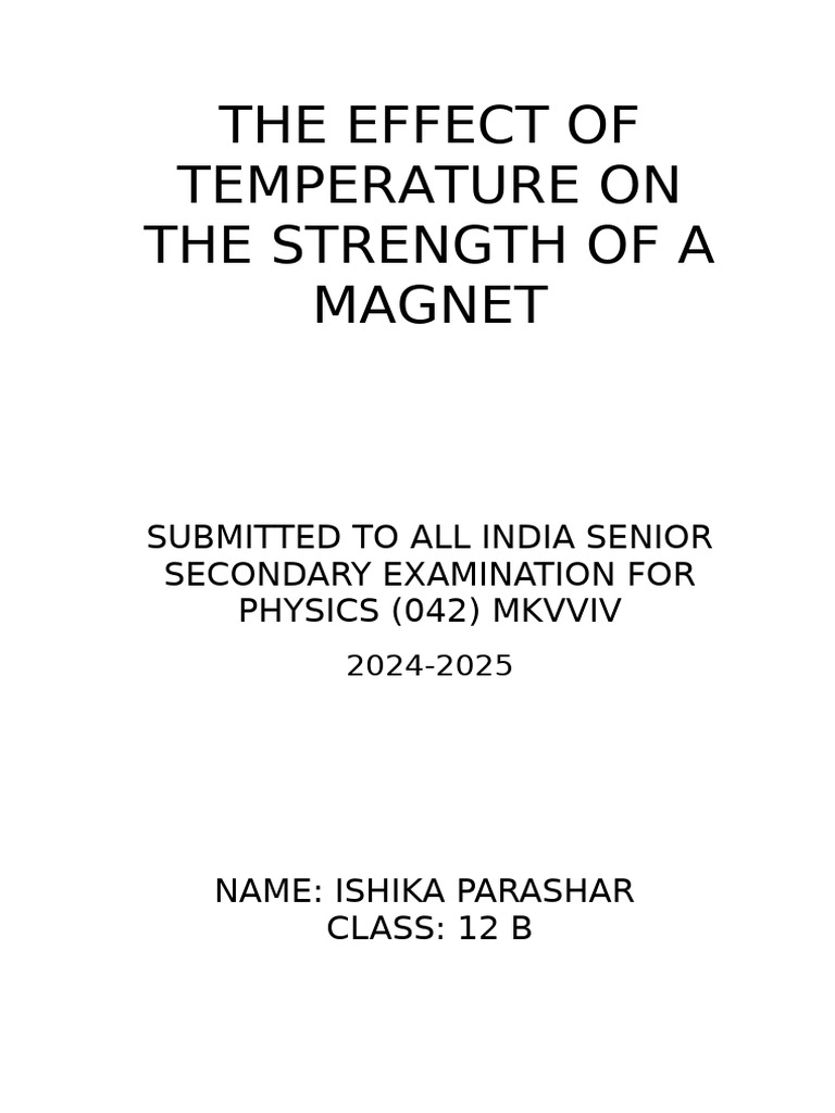 Temperature's Impact on Magnet Strength | PDF | Ferromagnetism | Magnetism