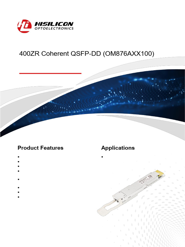 400ZR Coherent QSFP-DD (OM876AXX100) Databrief Rev1-3 | PDF | Electronics