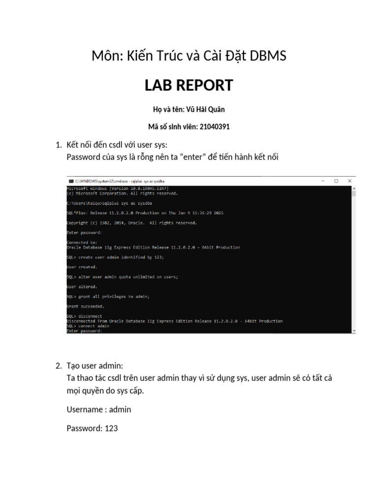 Lab Report Dbms | PDF
