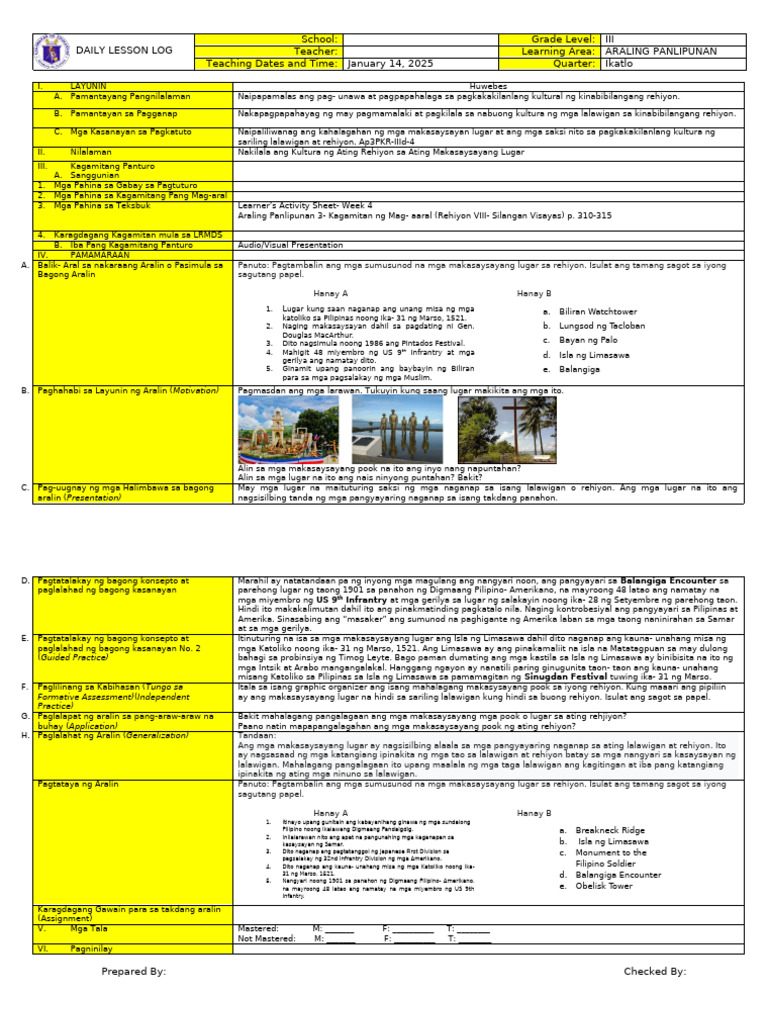 Aralpan - Q3 - Week 5-Day 2 | PDF