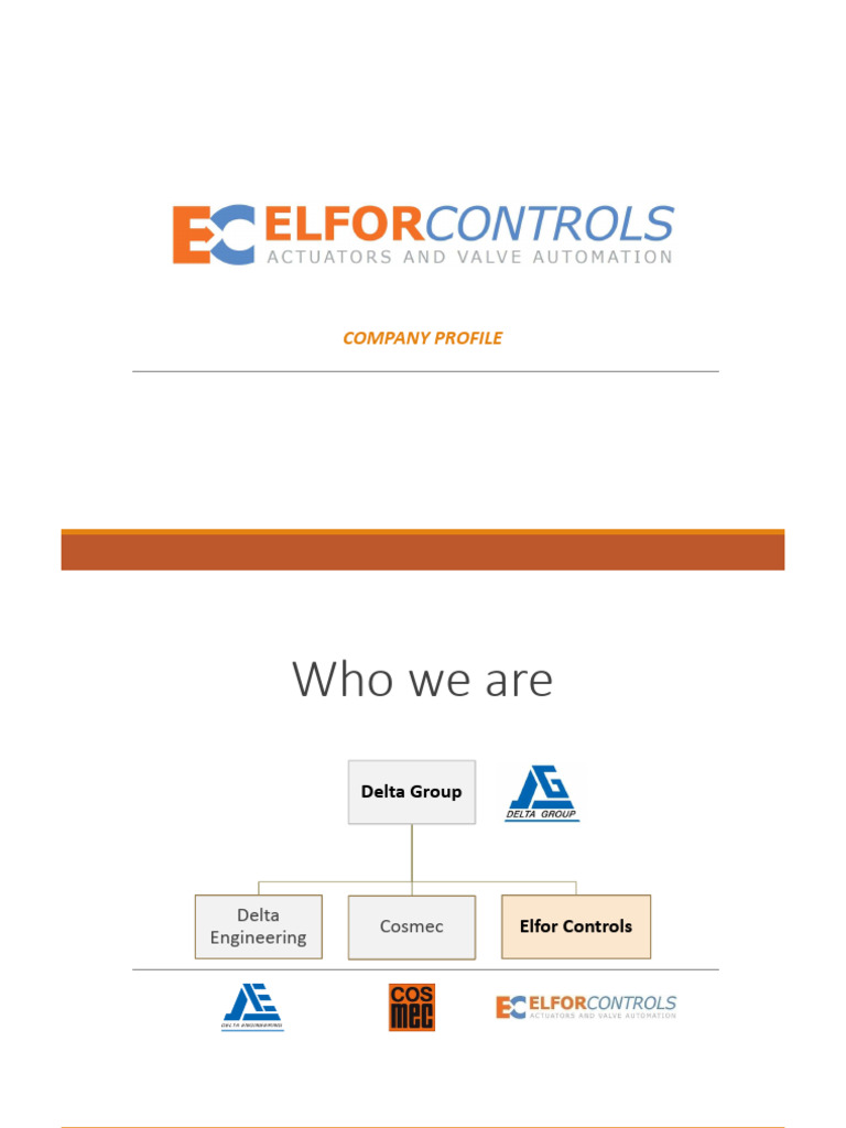 Elfor Controls Company Overview and Products | PDF | Actuator | Valve