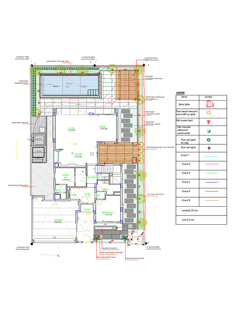 Villa Electrical and Pool Layout | PDF | Building Engineering