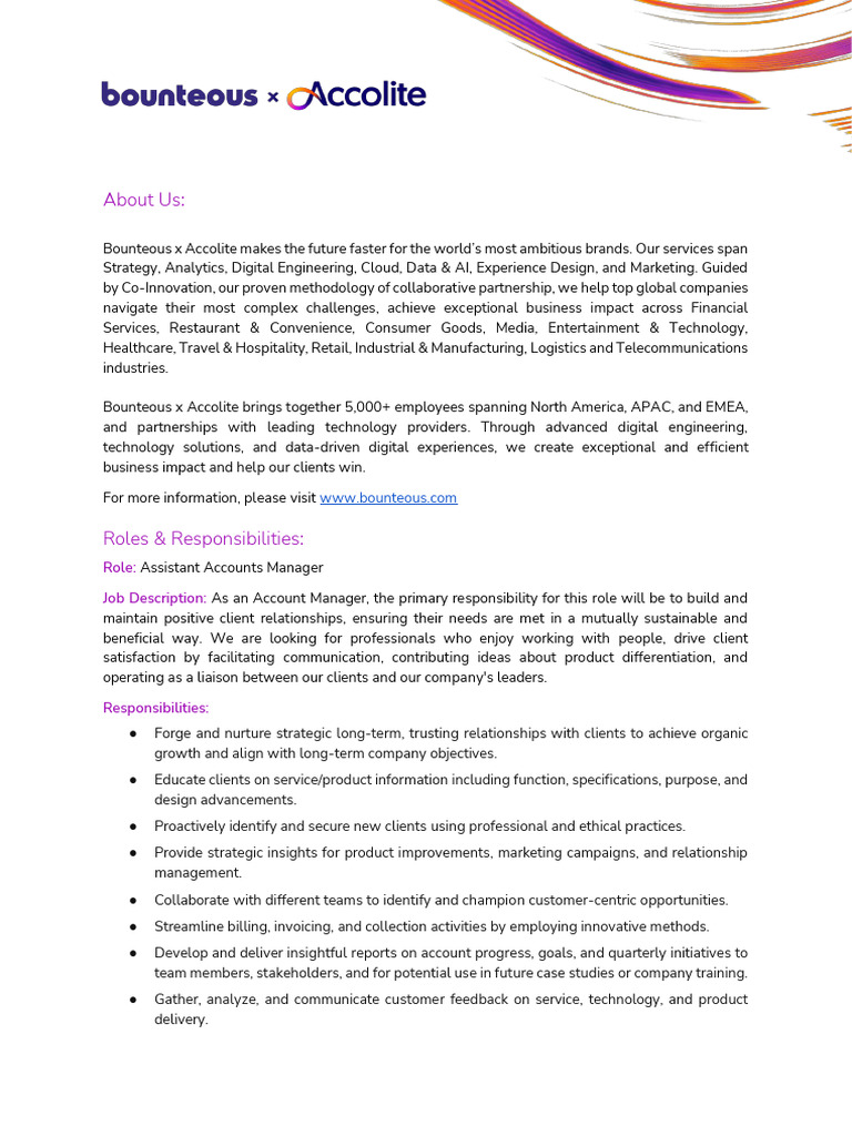 Assistant Account Manager | PDF | Marketing | Business Economics