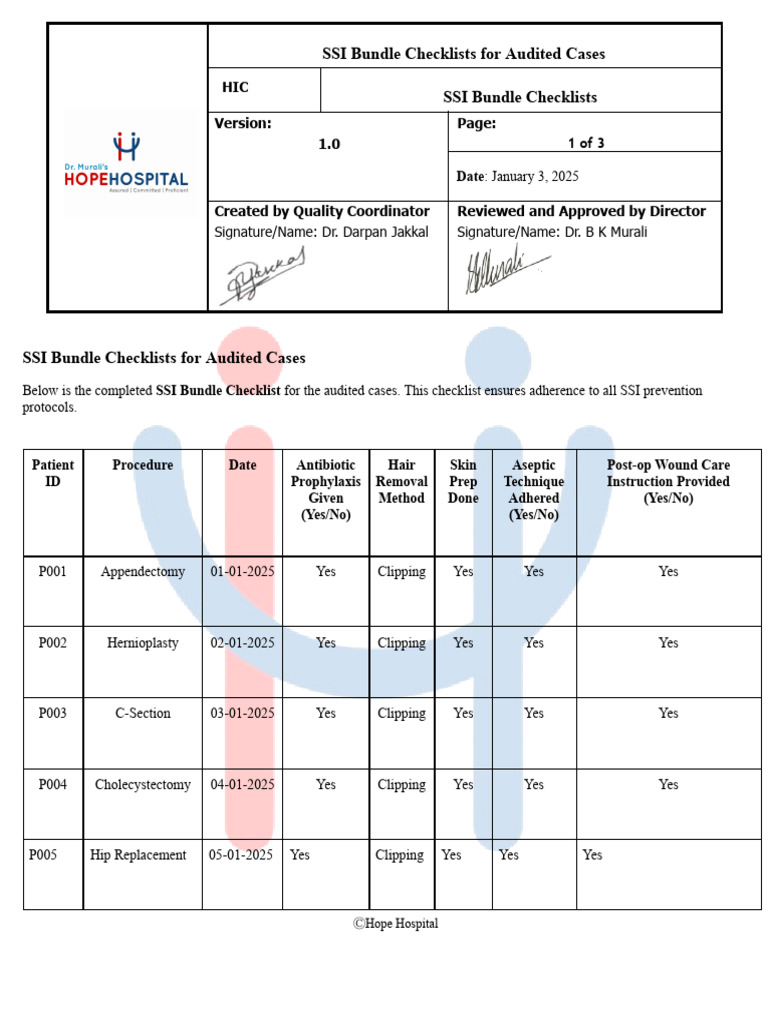 SSI Bundle Checklist Overview | PDF | Health Care | Clinical Medicine