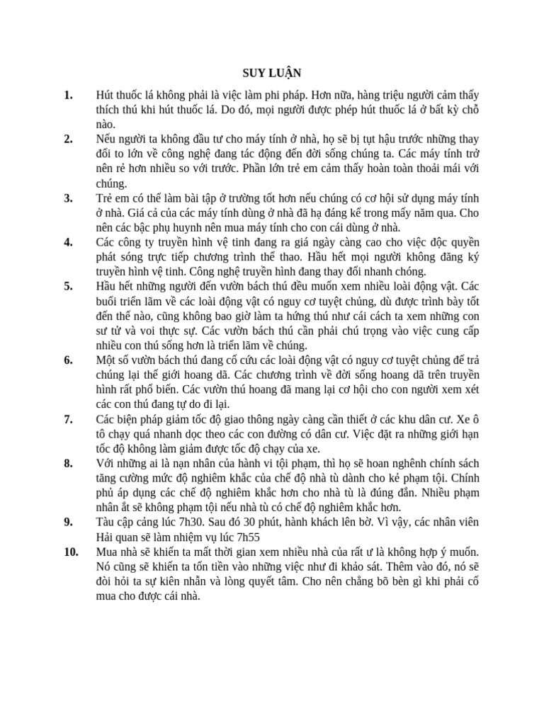 Bai Tap Suy Luan | PDF