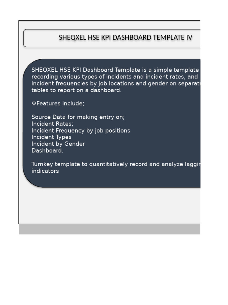 Sheqxel Hse Kpi Dashboard Template IV | PDF