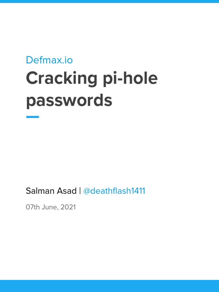 Cracking Pihole | PDF | Password | Computer Security