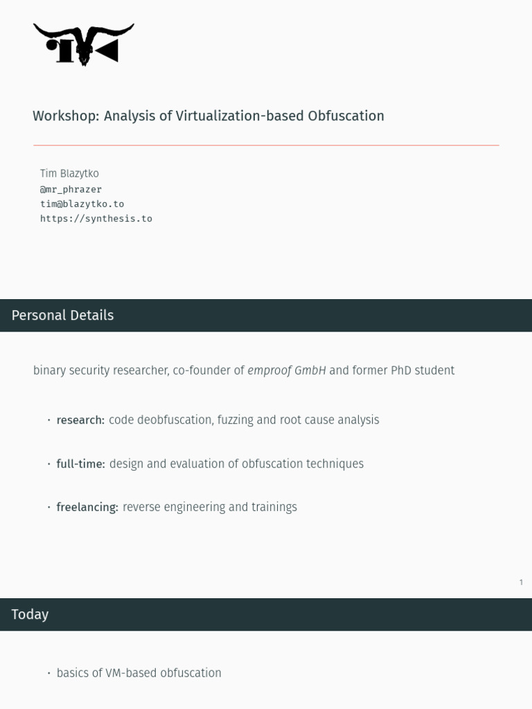 Analysis Virtualization-Based Obfuscation | PDF | Pointer (Computer Programming) | Computing
