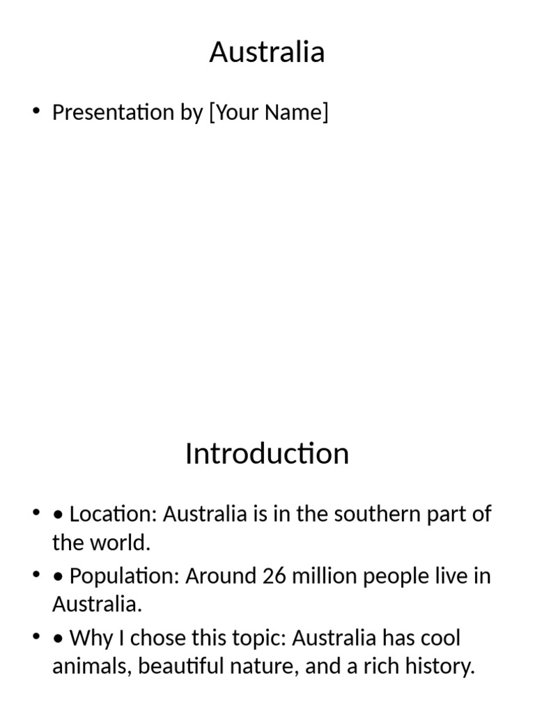 Australia Presentation | PDF