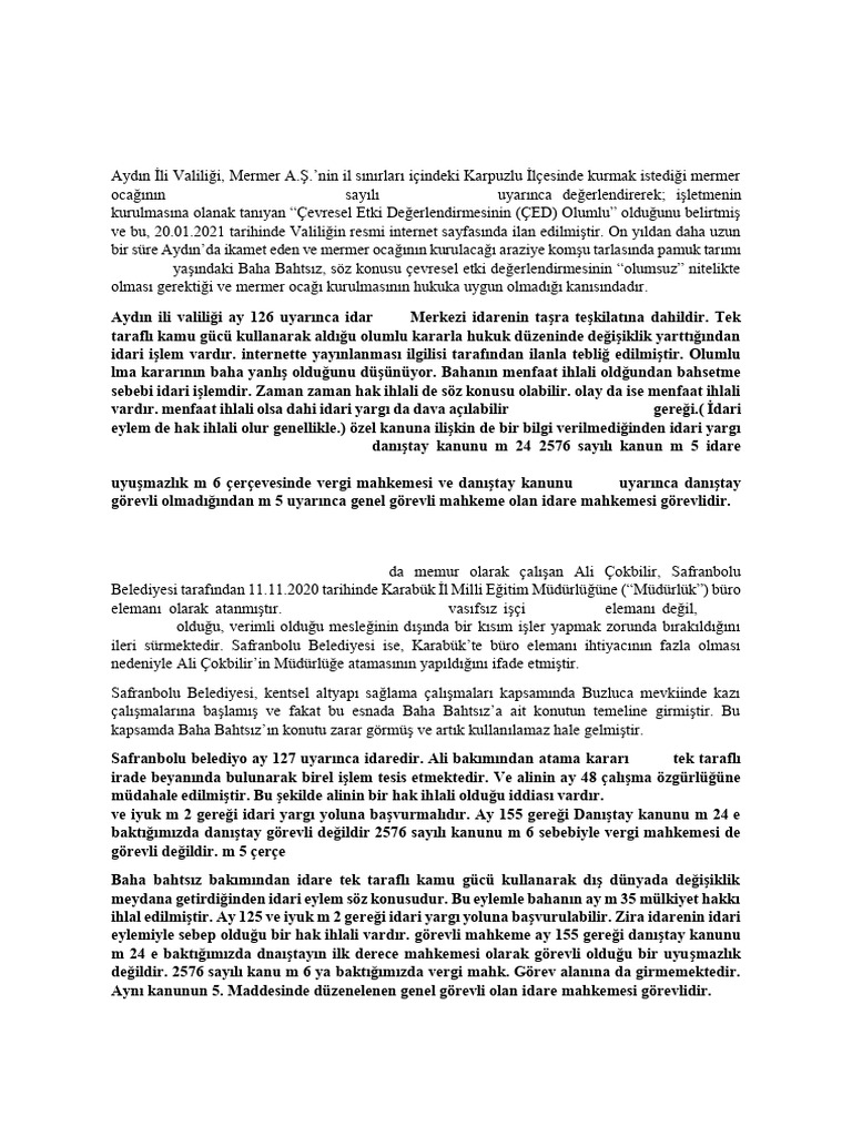 Pratikler Idari Yargı 2020-2021 | PDF