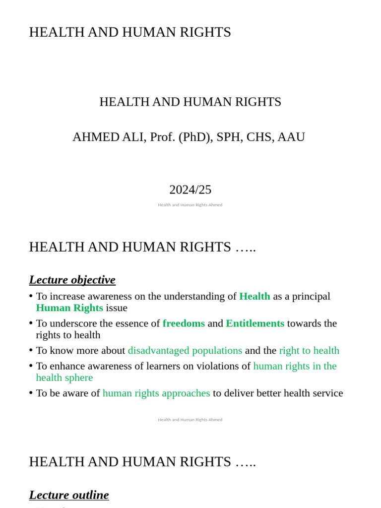 Health and Human Rights (Autosaved) | PDF | Discrimination | Human Rights