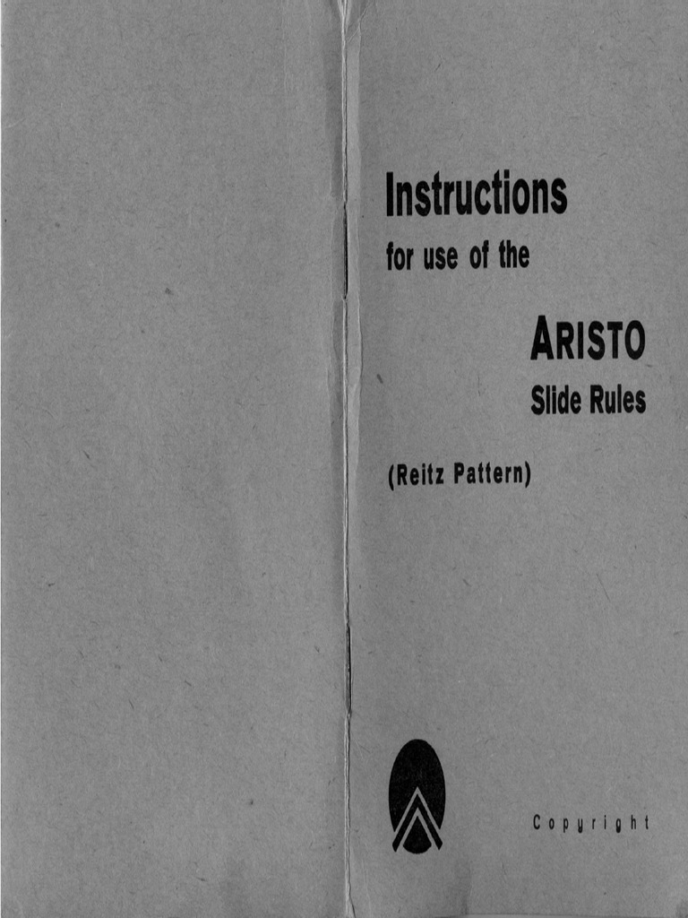 Aristo Slide Rule Reitz Pattern | PDF