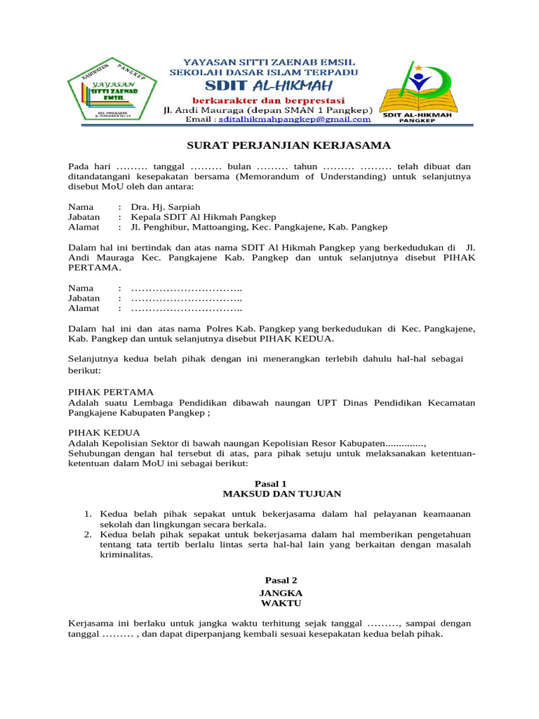 Mou Dengan Kepolisian | PDF