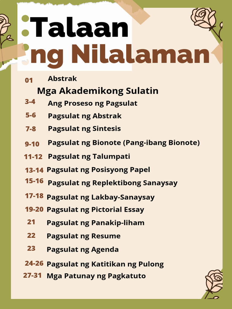 FPL Table of Contents - Alhy | PDF