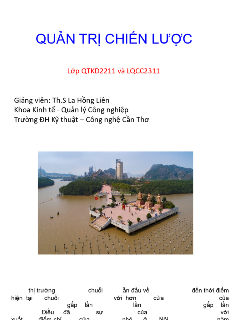 Chuong 1 Nhung Van de Co Ban Ve Chien Luoc Va QTCL - LHL | PDF