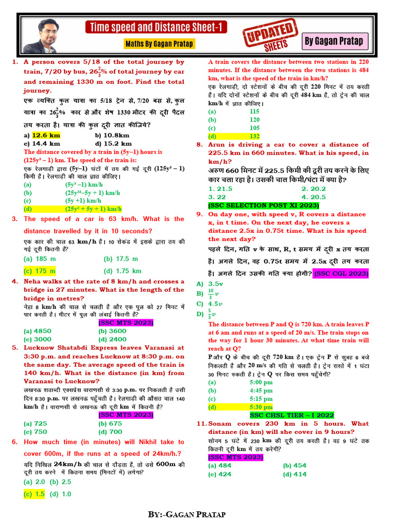 Time Speed | PDF | Speed | Physical Quantities