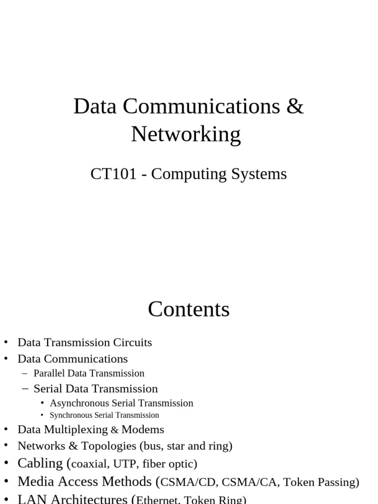 CT101 IntroductionToDataCommunicationsAndNetworking | PDF | Computer ...