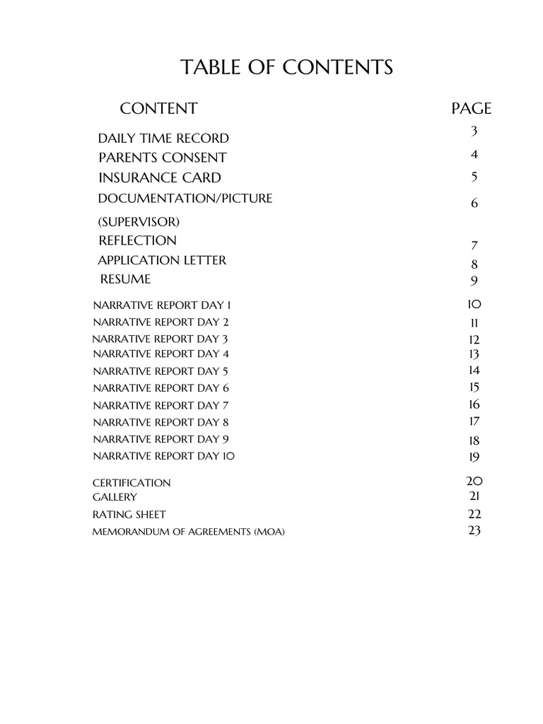 Blue and White Simply Neutral Table of Contents Book Page - 20240507 ...
