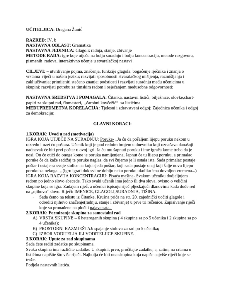 Glagoli I Imenice, 4.r | PDF