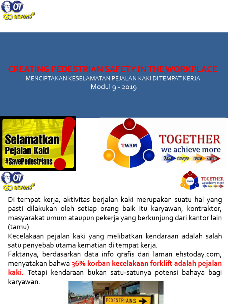 Safety Modul 9 Creating Pedestrian Safety in The Workplace | PDF