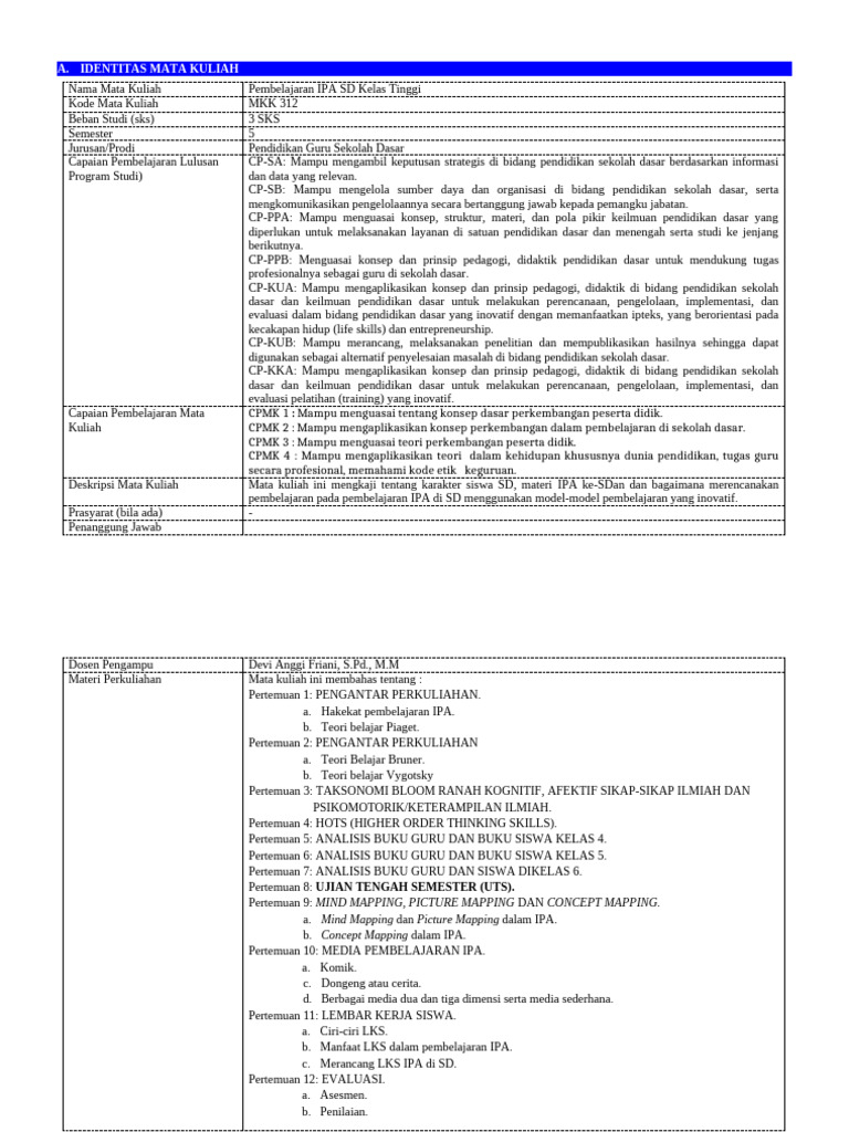 RPS-PEMBELAJARAN-IPA-SD-BARU[2] | PDF