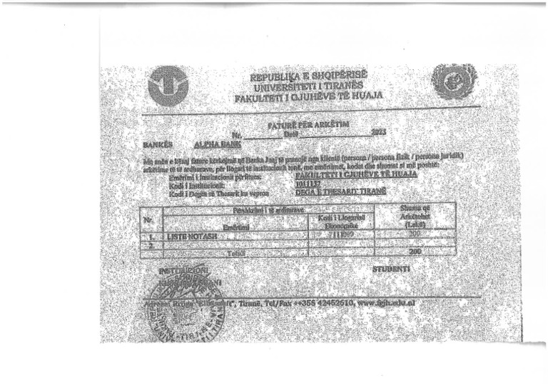 Fature Per Arketim Per Liste Notash | PDF