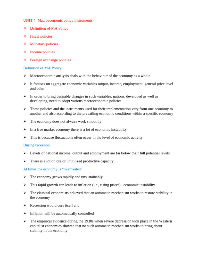 ECO 12th Unit 4 Part1 | PDF | Fiscal Policy | Government Spending