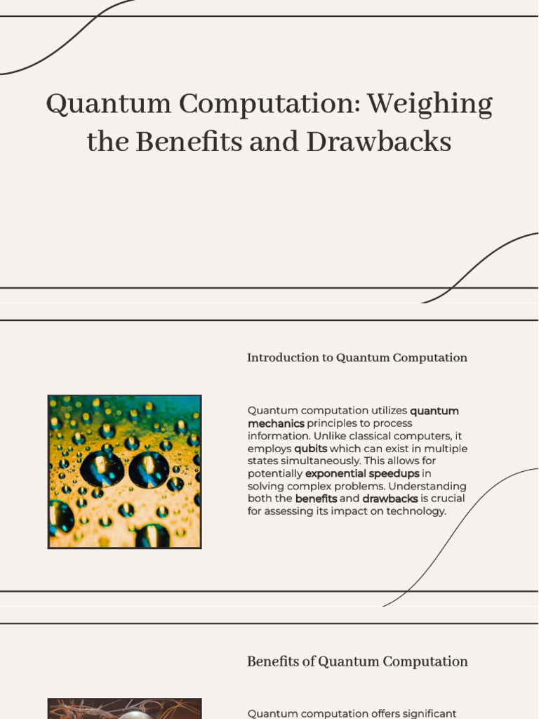 Slidesgo Quantum Computation Weighing The Benefits and Drawbacks ...