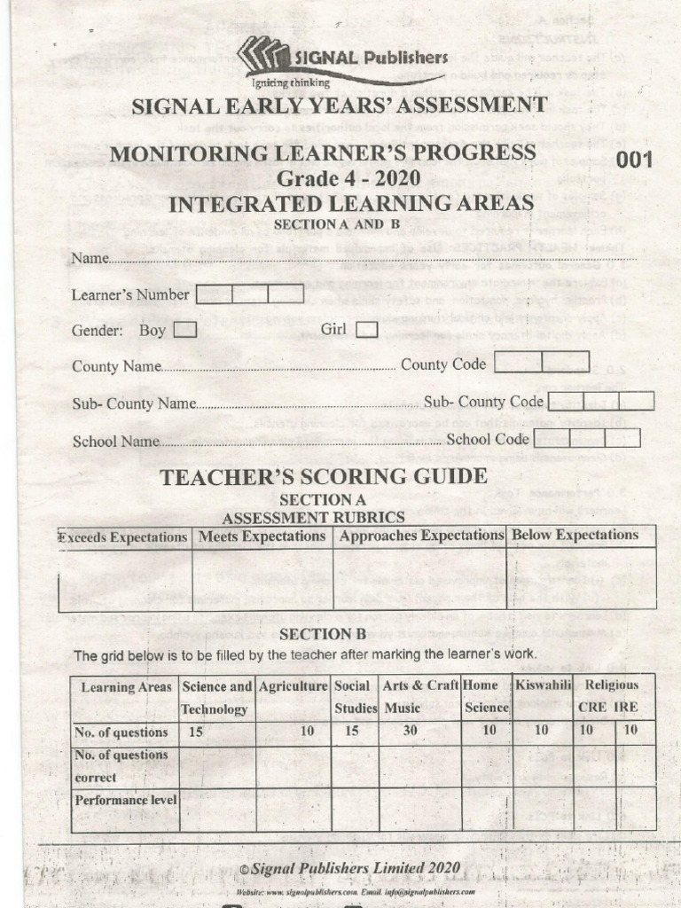 2020 Grade 4 Mid t1 Integrated Learning Areas Exam Set 2 Min | PDF