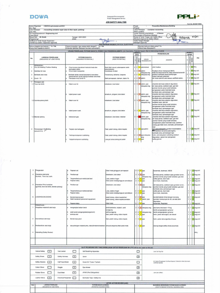 01 JSA Repair Container Accounting | PDF