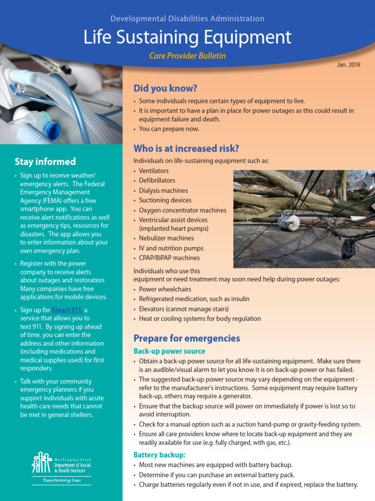 Emergency Prep for Life-Sustaining Equipment | PDF | Medical Device ...