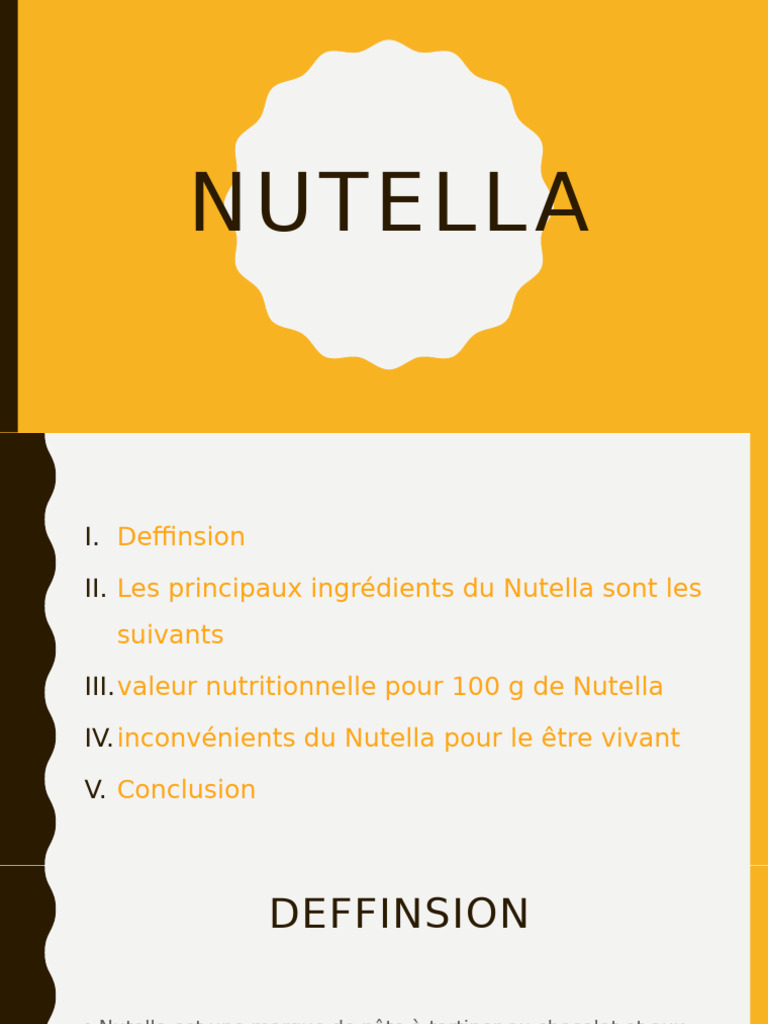 Nutella | PDF | Sucre | Régime et nutrition