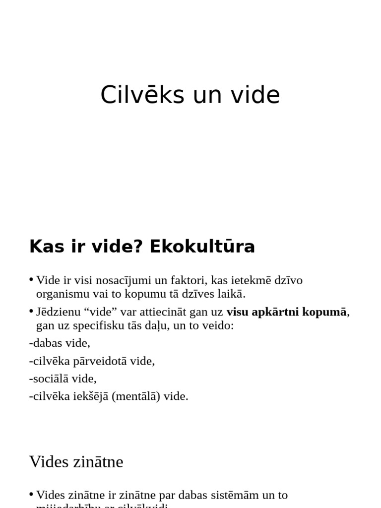 Cilvēks Un Vide | PDF