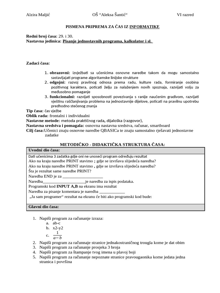 Priprema VI29 I 30 | PDF