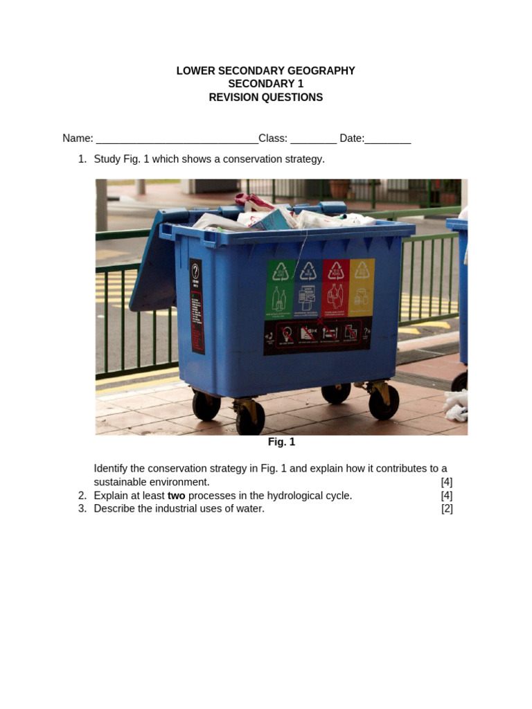 Secondary 1 Geography Revision Questions | PDF