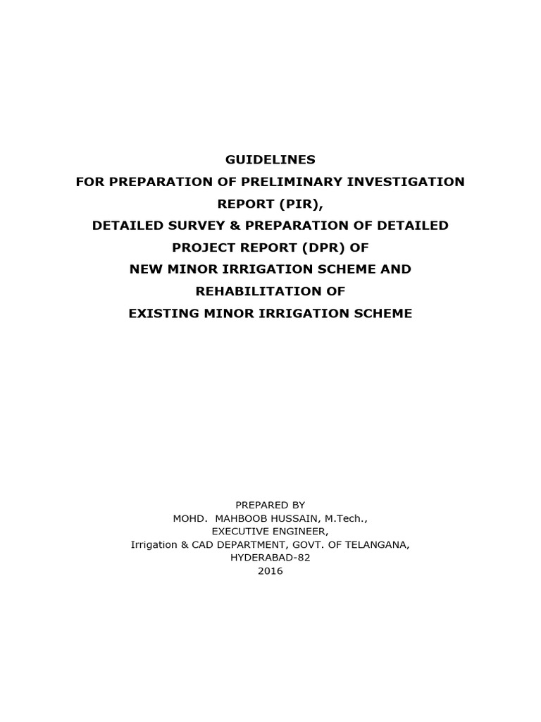 Guidelines For Preparation of DPR | PDF | Drainage Basin | Rain