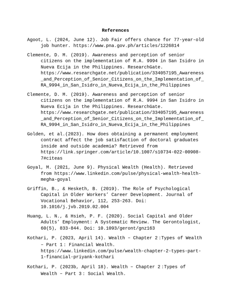 REFERENCES | PDF | Employment | Business