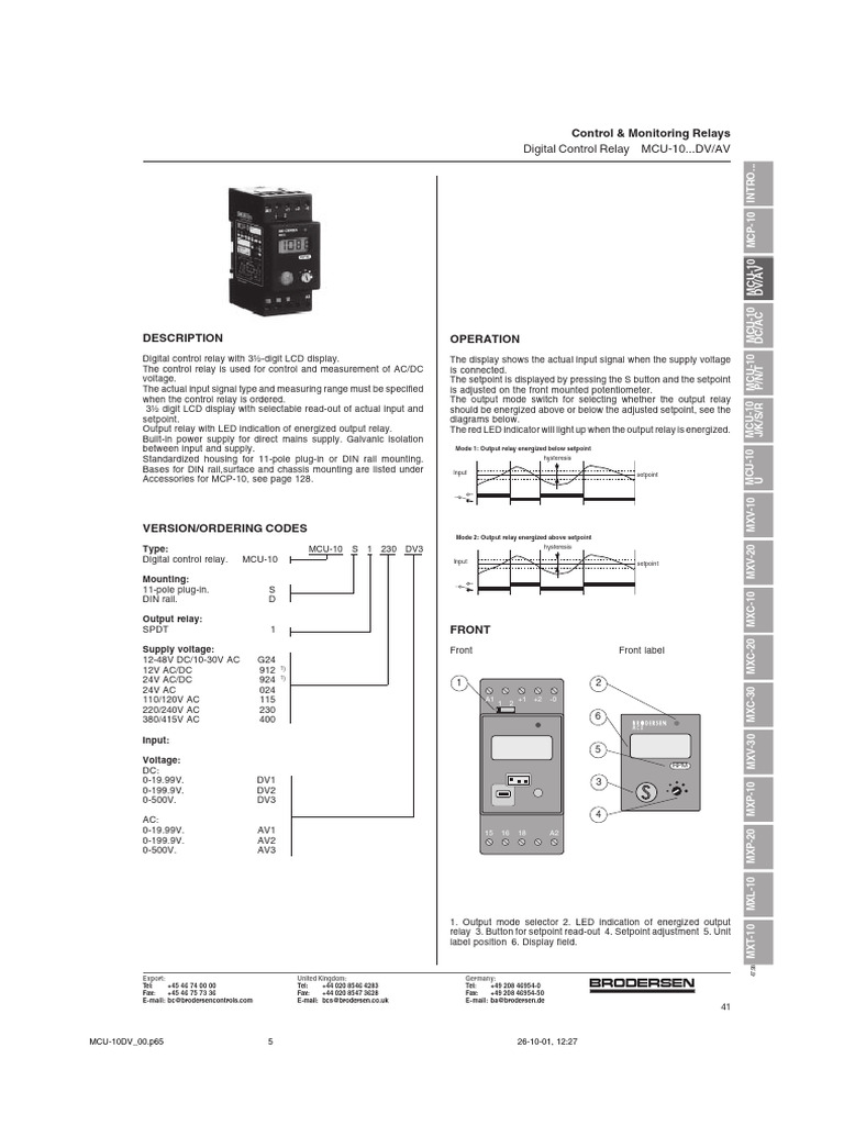 MCU-10DV_00 | PDF | Relay | Power Supply