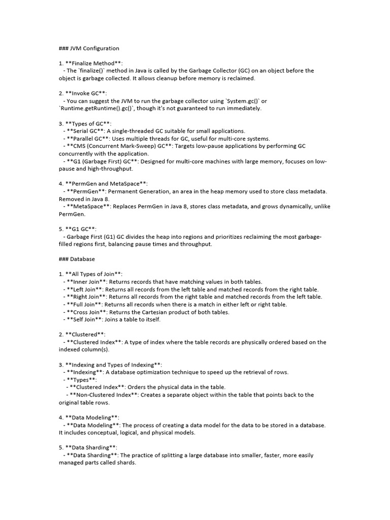 All Interview Imp | PDF | Database Index | Java Virtual Machine