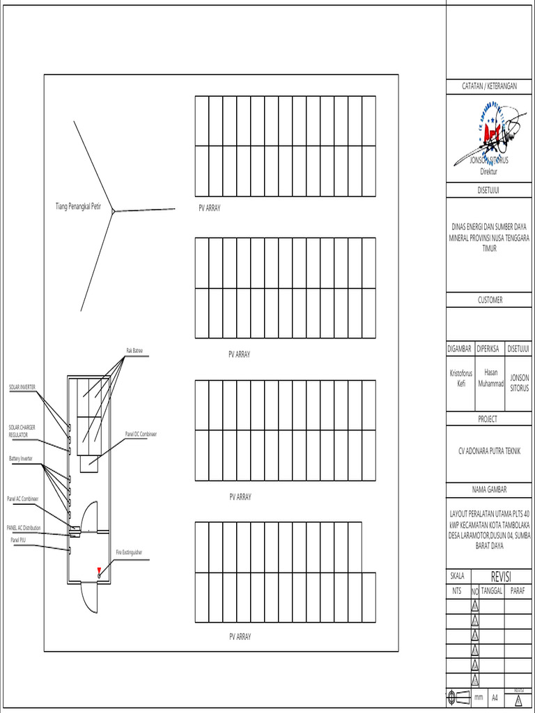 Layout PLTS 40 kWP Tambolaka | PDF