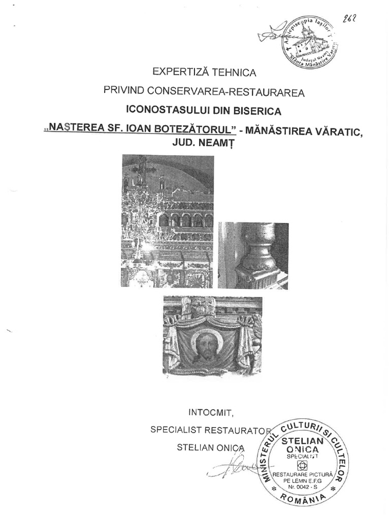 Expertiza Conservare Iconostas | PDF