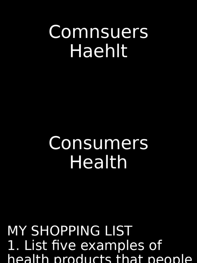 Consumers Health | PDF